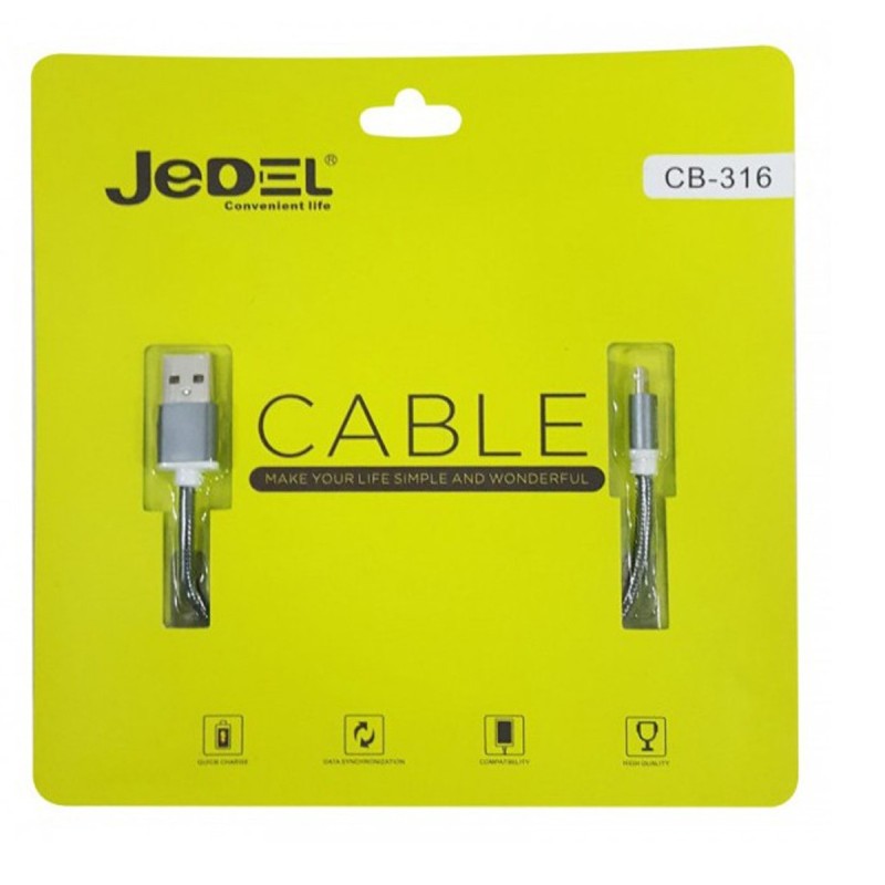 Cable JeDEL USB to Micro USB 2A Fast Data - Talos
