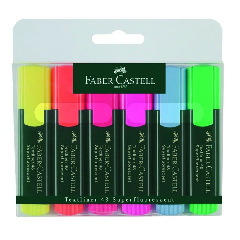 POCHETTE DE 6 SURLIGNEUR FLUORESCENT FABER-CASTELL - Talos